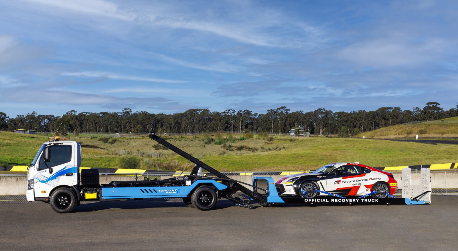 Hino Hybrid Electric Recovery Trucks For Supercars